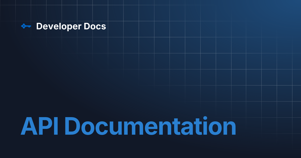API Documentation | Developer Docs