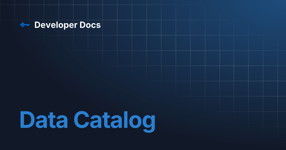 Data Catalog | sgID v1 | Developer Docs