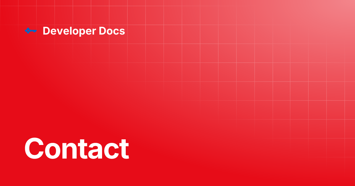 Contact | Developer Docs